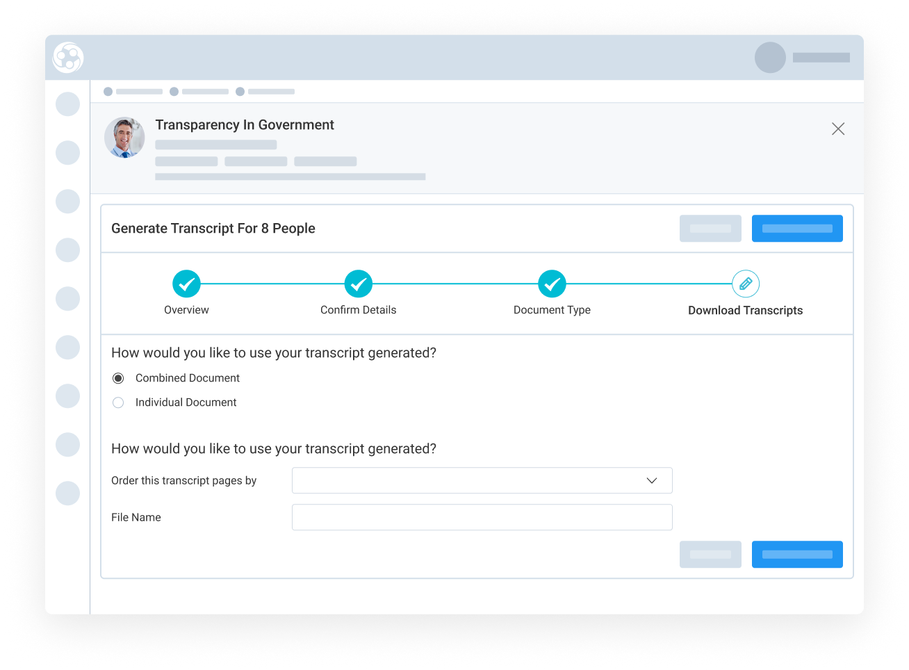 Generate Transcripts Generate Transcripts
